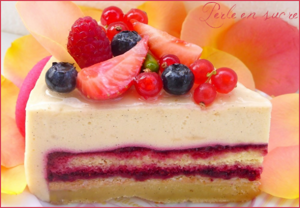Perle de Pascal Lac (Entremet fruits rouges & vanille) - Perle en sucre